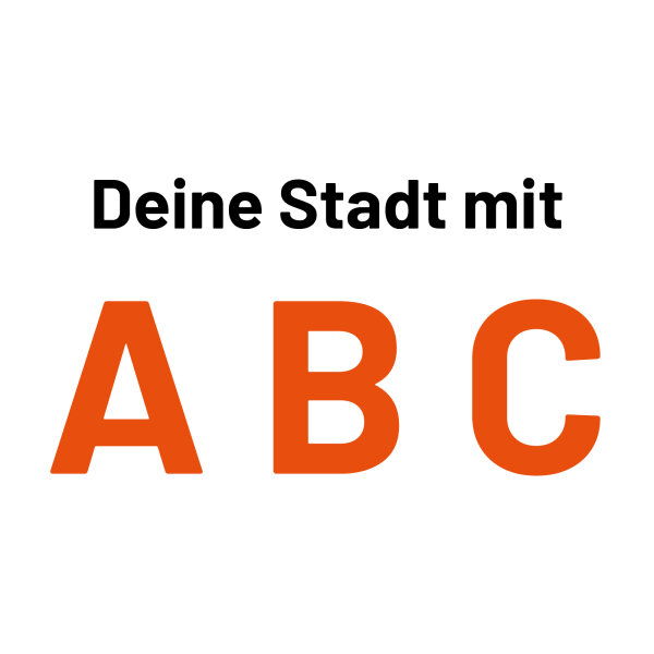 Stadt mit A B C