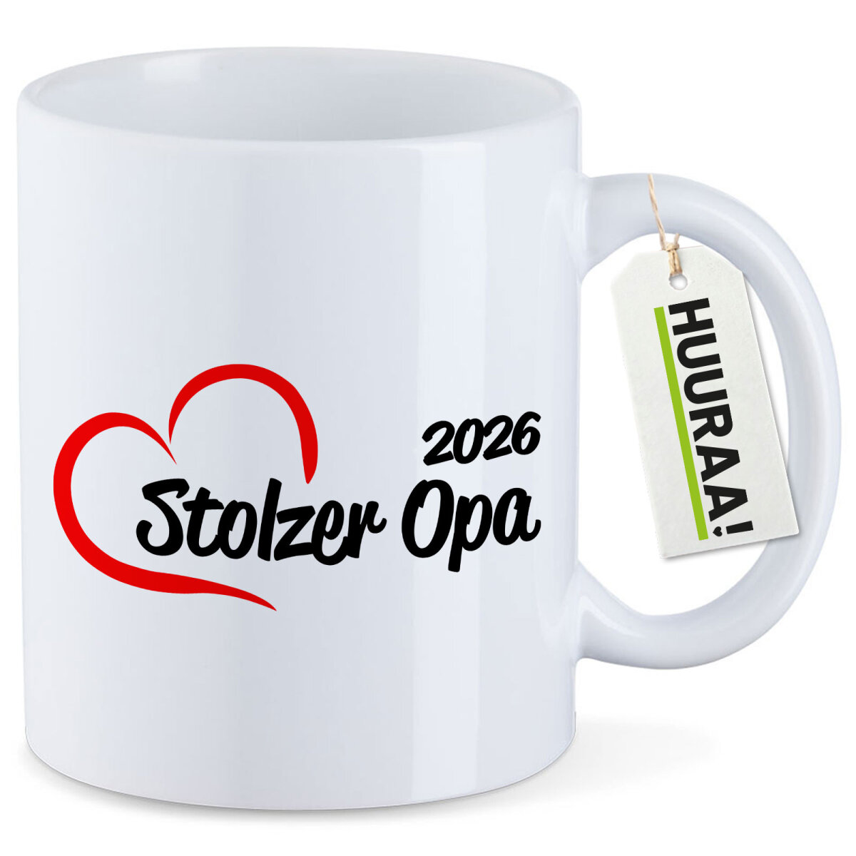 Huuraa Kaffeetasse Stolzer Opa 2026 Herz Präsent 330ml Stolzer Opa Ge ...