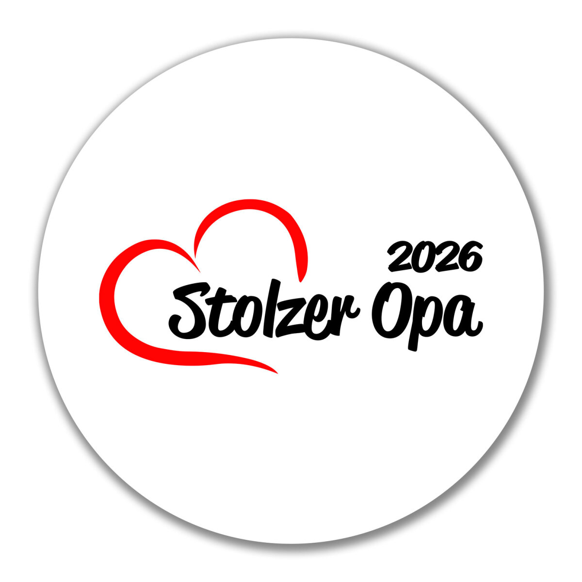 Huuraa Aufkleber Stolzer Opa 2026 Herz Präsent 10cm Sticker Stolzer O ...